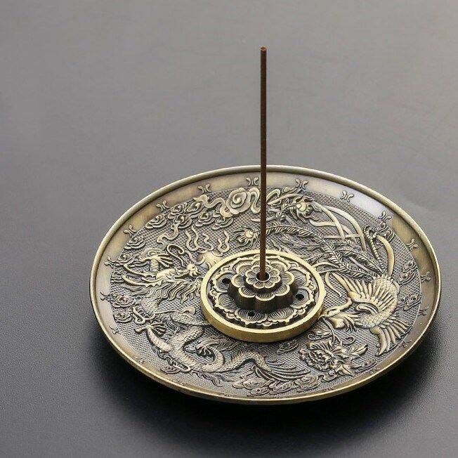 Retro Lotus Incense Burners Dragon Incense Holder Stick Censer Plate ...