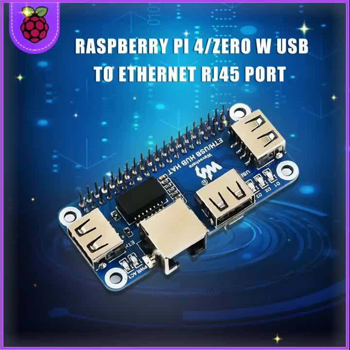 Raspberry PI 4Zero W USB to Ethernet RJ45 network port USB HUB splitter ...