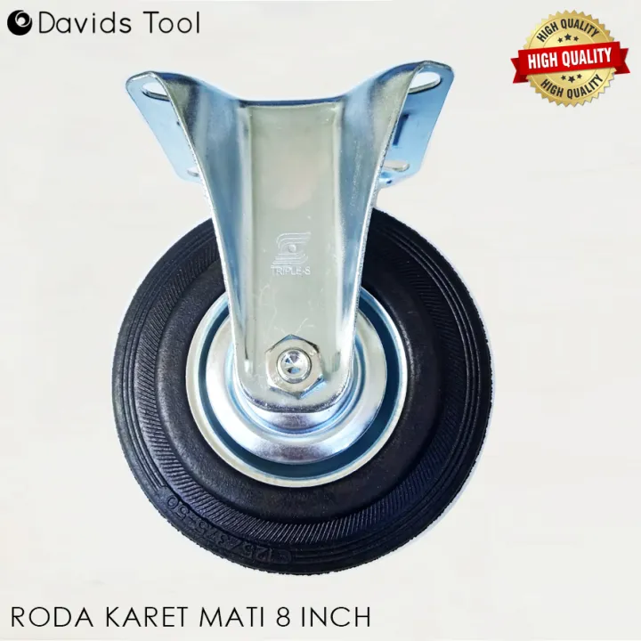Roda Troli Etalase Gerobak Ban Lemari Karet Caster 8 Inch Mati | Lazada ...