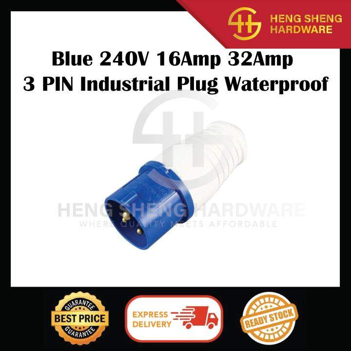 Blue 240V 16Amp 32Amp 3 PIN Industrial Plug Waterproof | Lazada