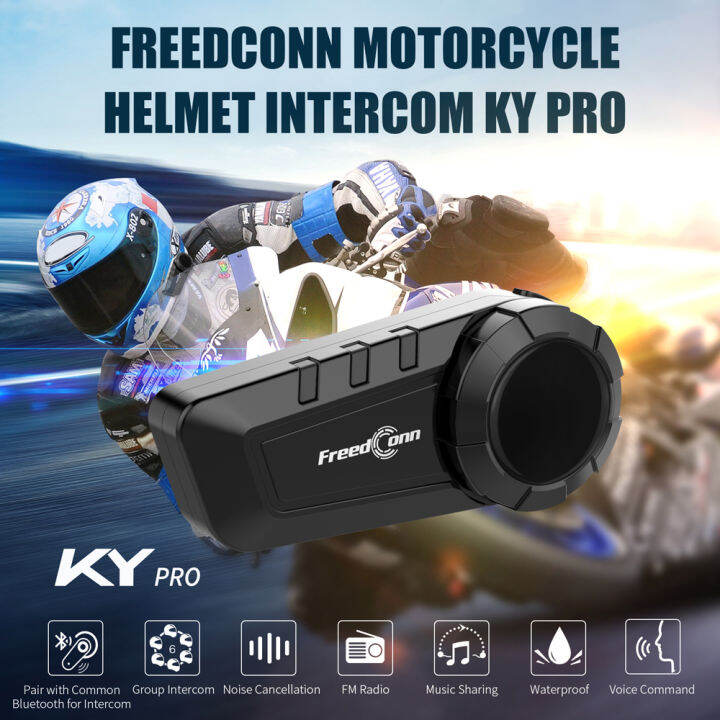 【Authentic】Freedconn KY PRO Motorcycel Intercom Bluetooth 5.0 Music ...