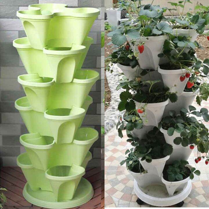 Stackable Tower Vertical Flower Pot For Home Gardening♠ | Lazada PH