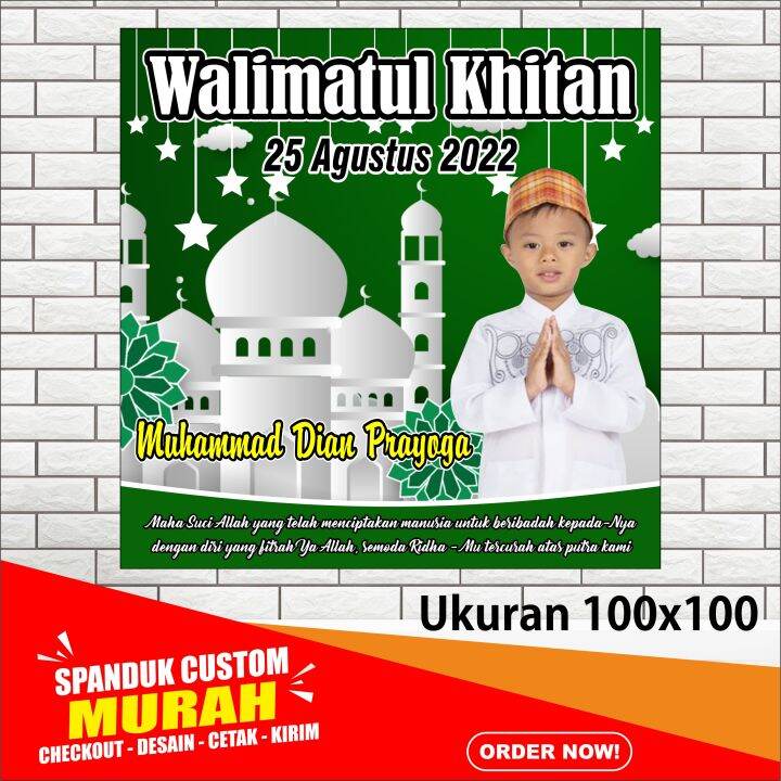 Banner Walimatul Khitan, Sunatan, Spanduk Walimatul Khitan, Sunatan, ukuran 100x100, COD ...