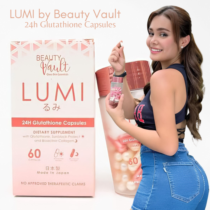 Lumi 24H Glutathione Capsules by Beauty Vault (60 caps) with Freebies | Lazada PH