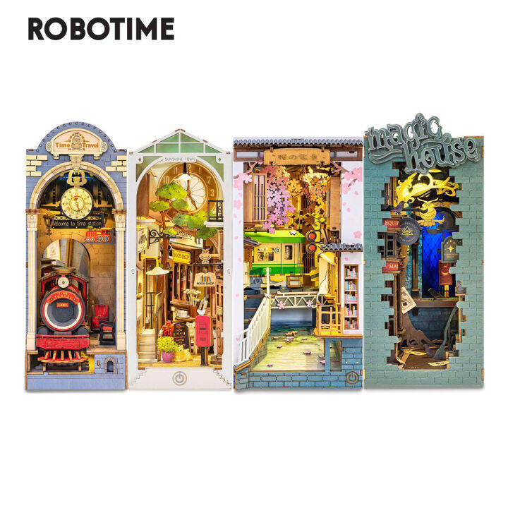 Robotime Rolife Four Kinds DIY Book Nook Stories in Books Series Wooden ...