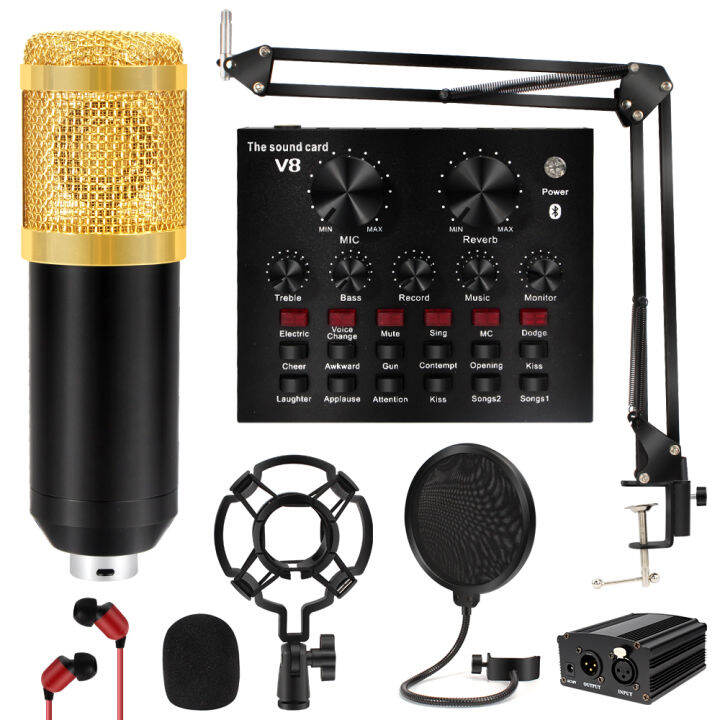 BM-800 Condenser Microphone with Suspension Arm Cardioid Microphone ...