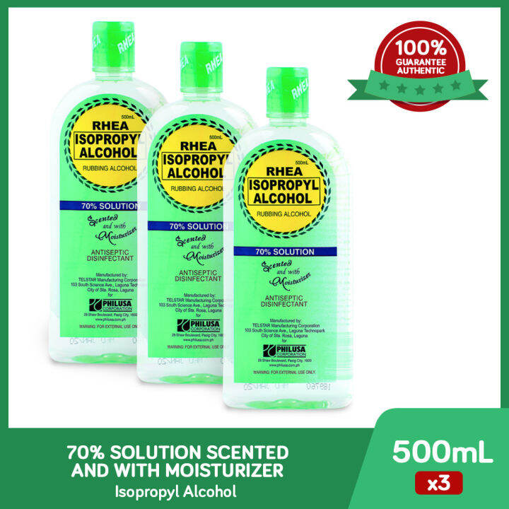 RHEA Isopropyl Alcohol with Moisturizer 500ml 70% 3s | Lazada PH
