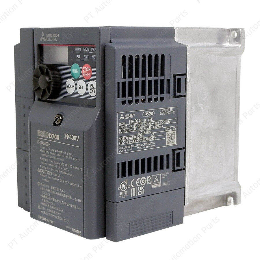 Mitsubishi FR-D740-0.75K Inverter 0.75KW 1HP Input 3-Phase 380-480VAC Output 3-Phase 380-480VAC ...