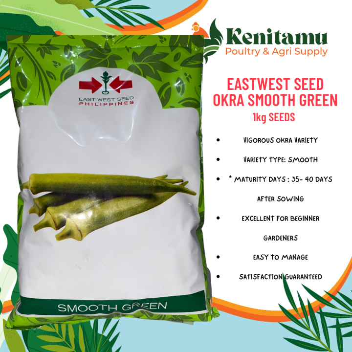 EAST WEST SEEDS OKRA SMOOTH GREEN 1kg - 500g - 250g - 100g - 50g ...