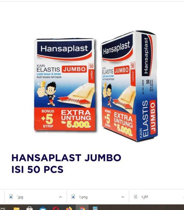 HANSAPLAST JUMBO ISI 50 PCS PER BOX / PLASTER LUKA LUAR HANSAPLAST ...