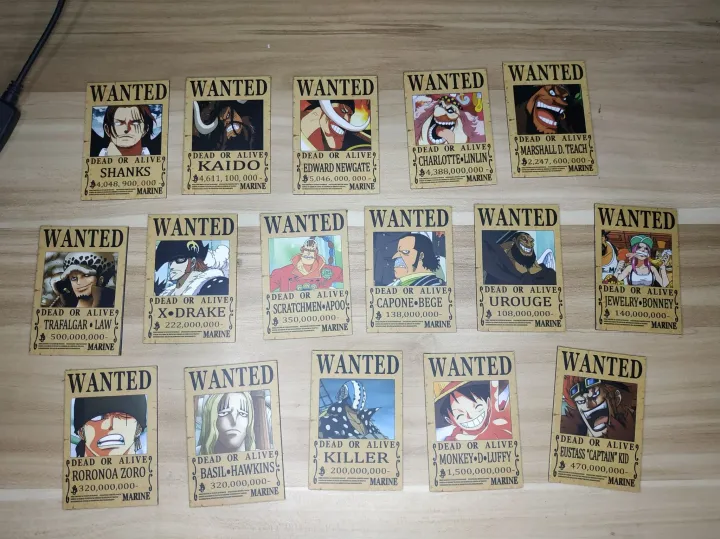 yonko + supernova 16pcs ref magnet collectibles, wanted poster set ...
