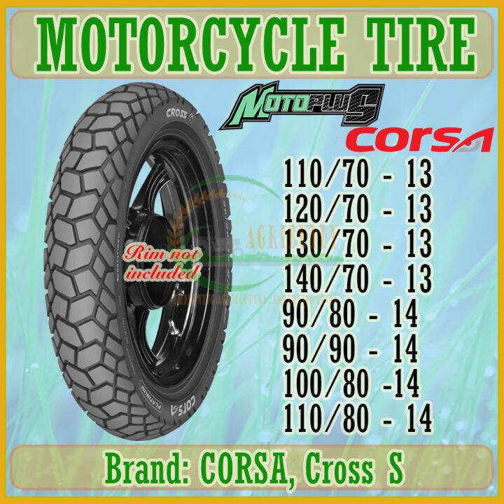 Motorcycle Tire TUBELESS Rim 13 14 Size 80 90 110 130 140 CORSA ...