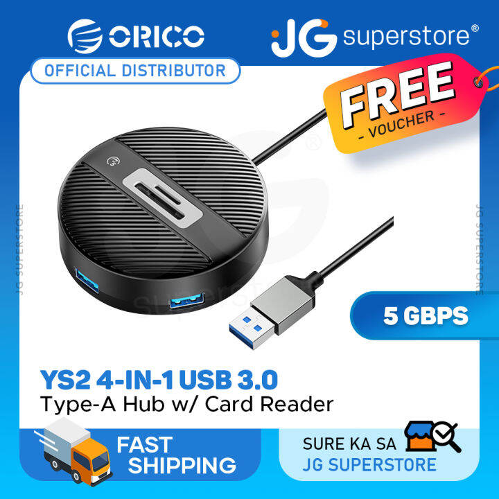 ORICO YS5-U3 (0.3m) 4-Port USB 3.0 USB-A Desktop Hub Card Reader 10W with 5Gbps Transmission ...