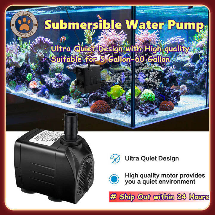 2.5W-45W Submersible Water Pump Aquarium Fountain Air Fish Pond Cycle ...