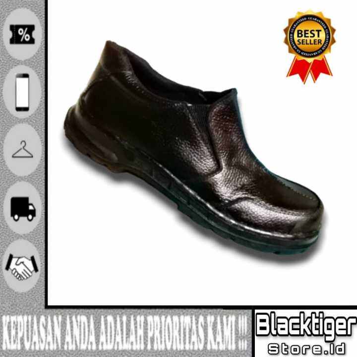 SEPATU SAFETY KULIT SEPATU BOOTS PRIA UJUNG BESI TEBAL SAFETY SHOES ...