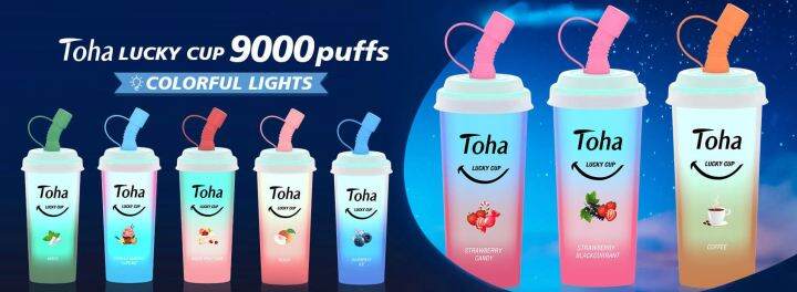 TOHA Lucky Cup 9000 Puffs Rechargeable Disposable Vape Pod 9k Puff ...