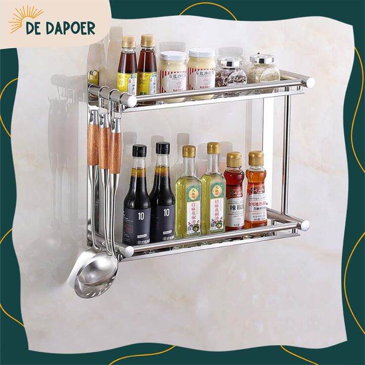 Rak Dapur Stainless Serbaguna Kitchen Rack Tempat Bumbu Gantungan Lap ...