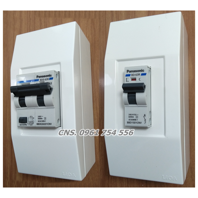 COMBO Cầu dao - Aptomat PANASONIC 16A - 63A/10kA 240VAC với Hộp, Đế nổi | Lazada.vn