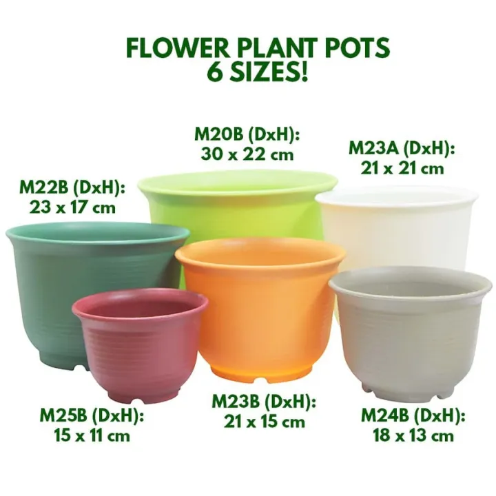 Flower Pot Plant Pots Paso Greenware 5 Sizes Series XS - XL M25 - M20 ...