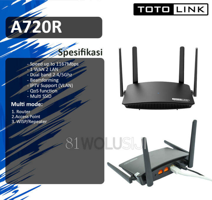 Totolink A720R AC1200 Wireless Dual Band Router - IPTV Support | Lazada ...