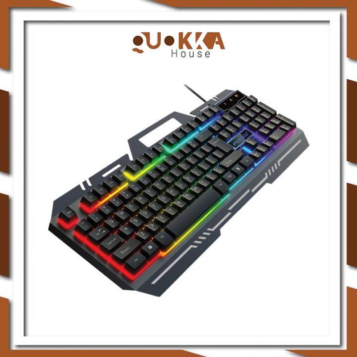 QUOKKA Forev FV-Q307 Metal Wired Keyboard Gaming Keyboard Iron Plate Feel Keyboard Mechanical E ...