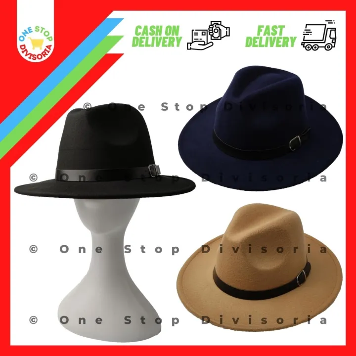 Safe Packaging + BOX Wool Felt Wide Brim Vintage Fedora Cowboy Adults ...