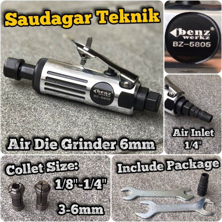 Air Die Grinder 6mm Mesin Gerinda Tunner Angin 6 mm Gerinda Botol ...