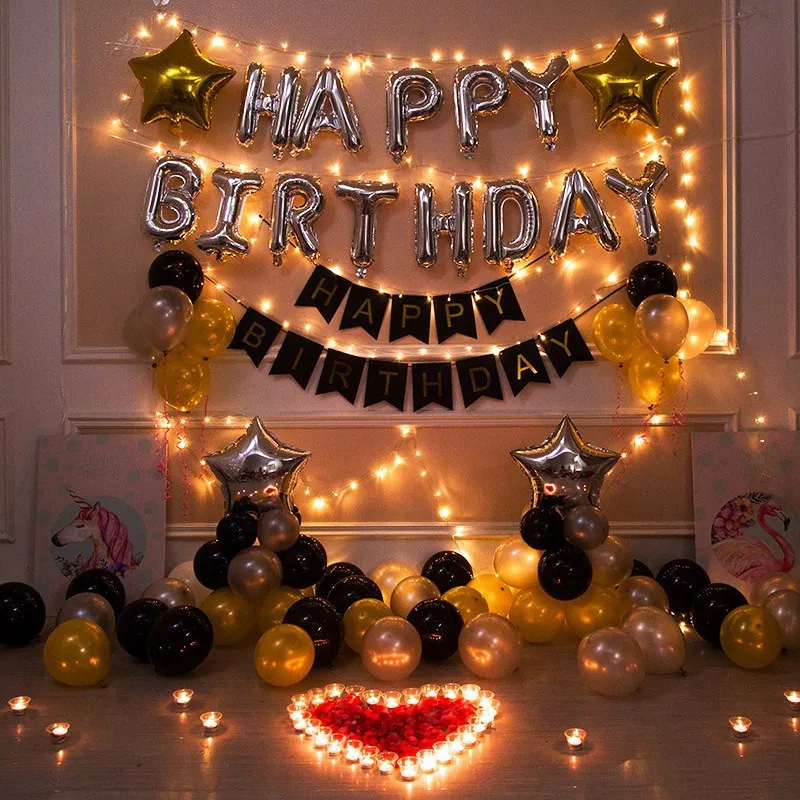 DIY happy birthday decoration in room ideas for unforgettable party