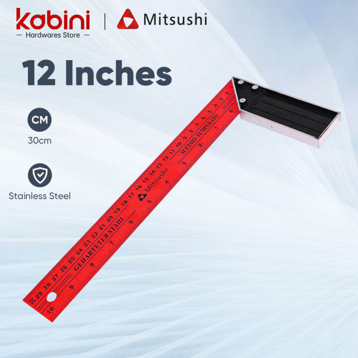Mitsushi 300mm 12inches Carpentry Angle Tri Square Ruler | Lazada PH