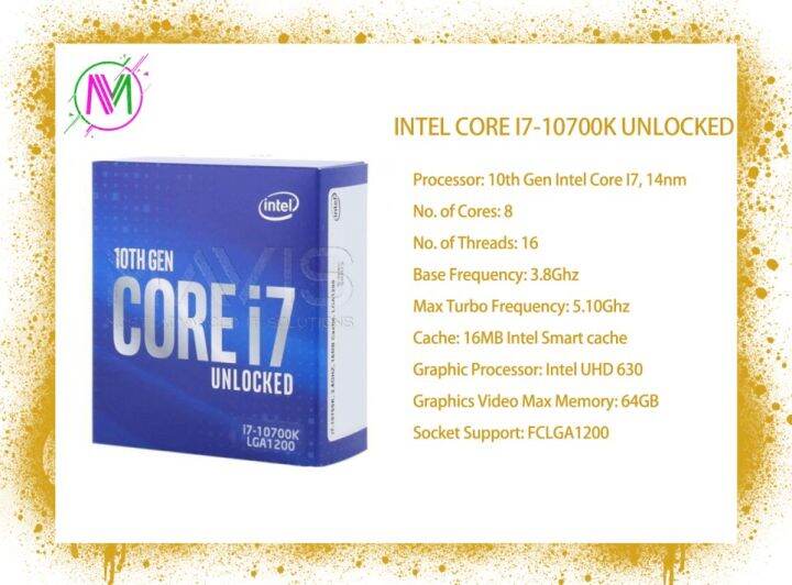 Intel Core i7-10700K Processor 3.80GHz 16M Cache, up to 5.10 GHz LGA1200 | Lazada PH