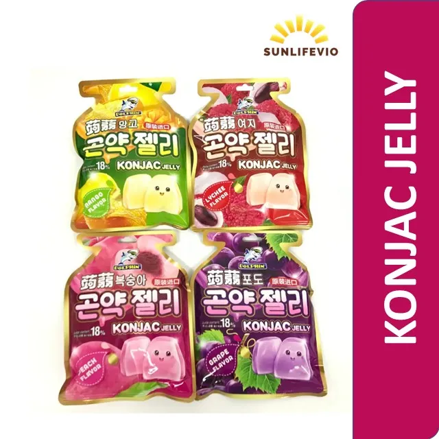 Dolphin Brand Konjac Jelly Packets (Mango, Peach, Lychee & Grape Flavours) 20g x 15pkts 蒟蒻果冻 ...