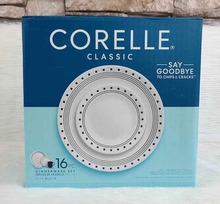 CORELLE CLASSIC VAJILLA CITY BLOCK 16-PIECE DINNERWARE SET | Lazada PH