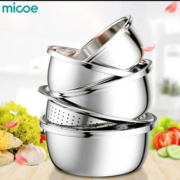 Micoe Mangkok/Baskom 1Set isi 5 pcs Stainless steel - Mangkok melamin ...