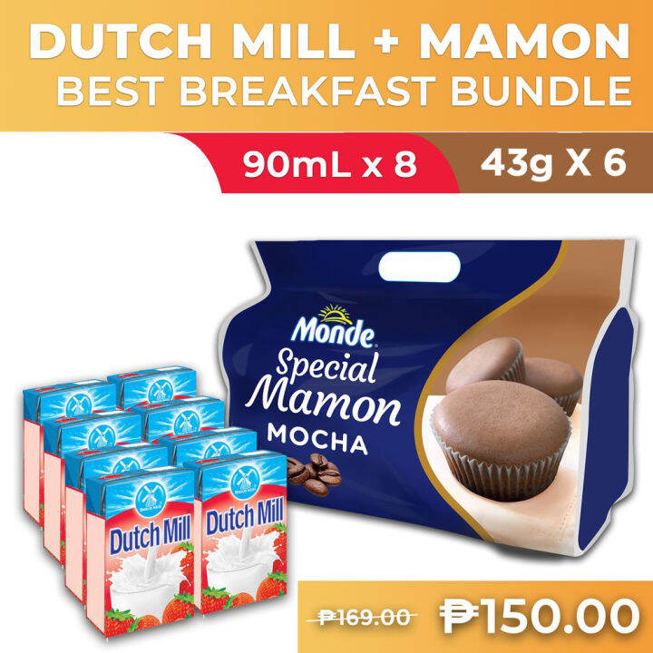 Monde Special Mamon Mocha 43g x 6 + Dutch Mill Yoghurt Drink Strawberry ...