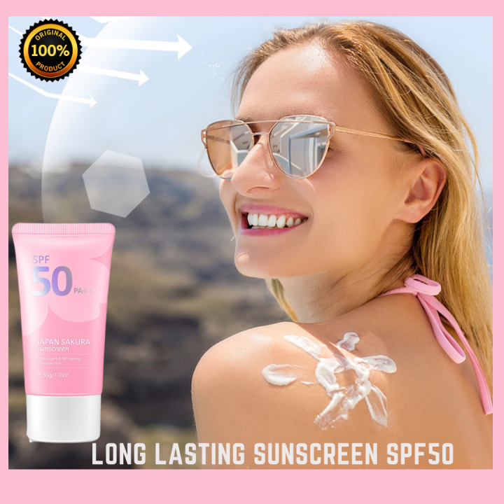 Sakura Sunscreen Cream Protector Facial Sun Block Spf50 Gel Isolation Lotion Cream Bleaching ...