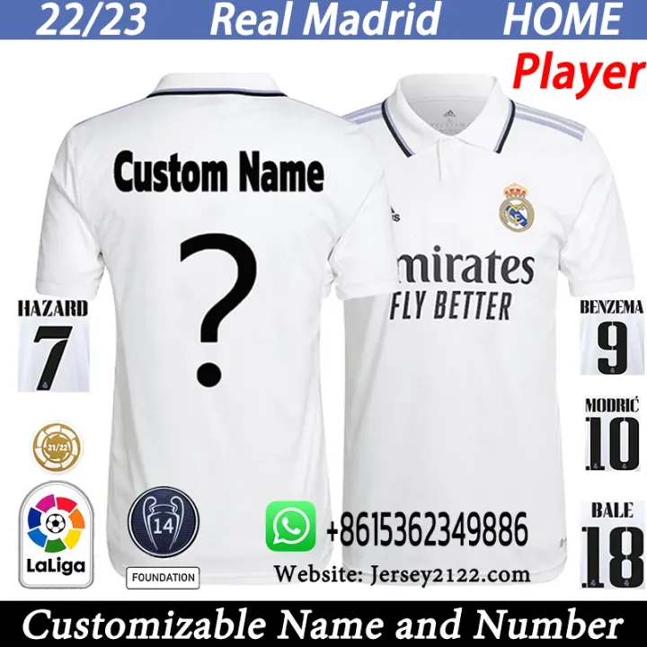 Real-Madrid 2223 Home Jersey Player Version 2022 Men Match Soccer Shirt ...