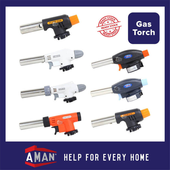 Gas Torch Gun Butane Burner Flaming Thrower Welding Camping Fire Maker ...