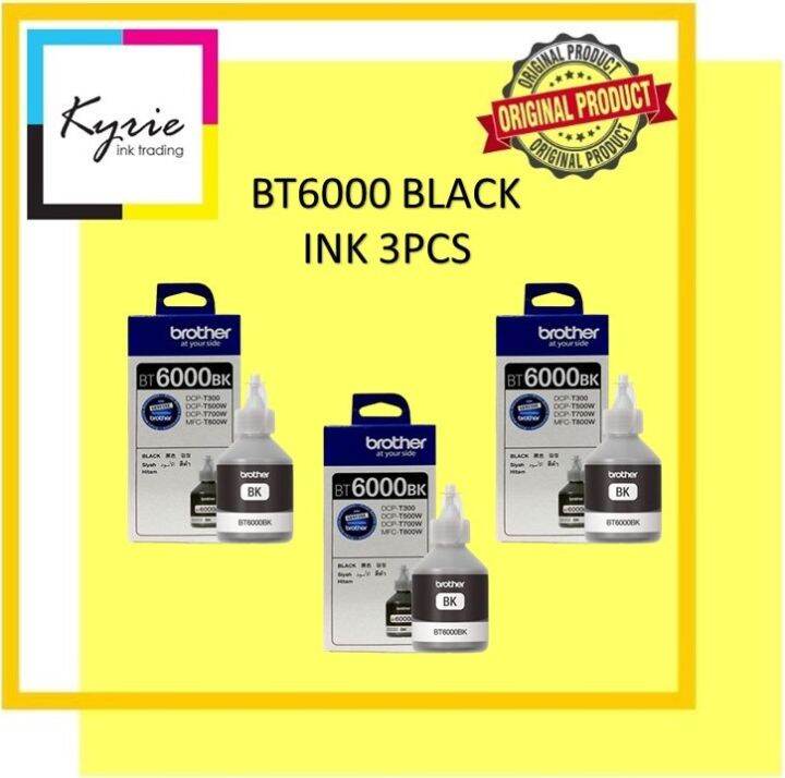 Brother BT6000 Black Original Bottle Ink Set of 3pcs BT 6000 | Lazada PH
