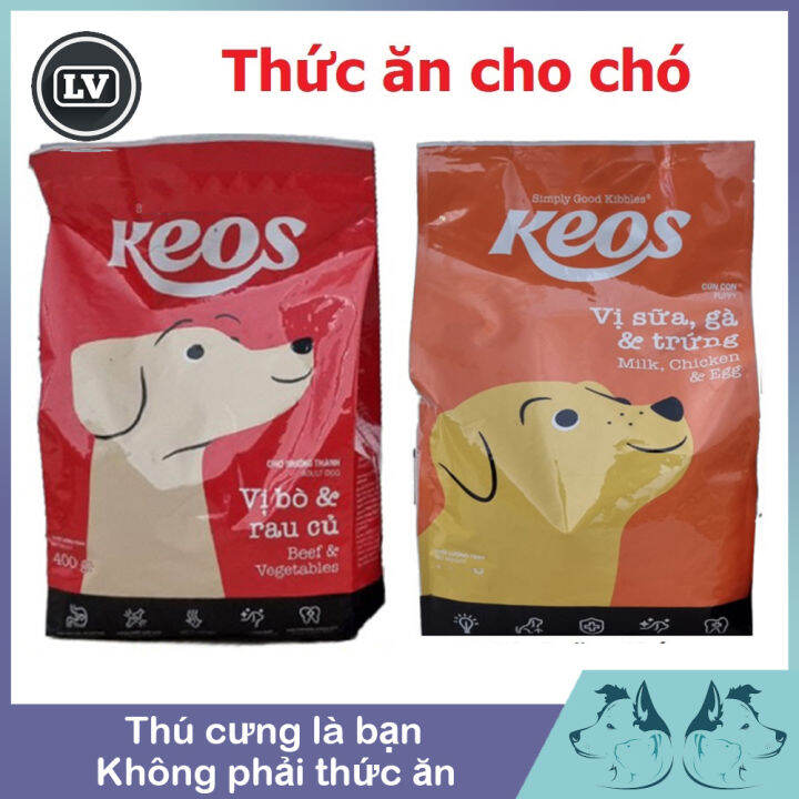 Thức Ăn Hạt Khô Keos Đồ Ăn Cho Chó Con, Chó Lớn 400g và 1,5kg | Lazada.vn