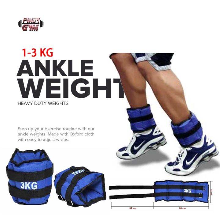 PinoyGym Pair Of Ankle Wrist Weights (Velcro Locks) Wearable Weights 1KG-3KG | Lazada PH