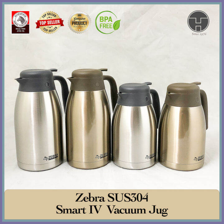 [TeoHin] Zebra SUS304 SMART IV Vacuum Jug 1.5L, 2.0L, thermos, thermo jug (BPA Free), Double ...