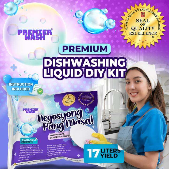 PREMIUM DISHWASHING LIQUID KIT 17 LITERS YIELD PREMIER WASH | Lazada PH