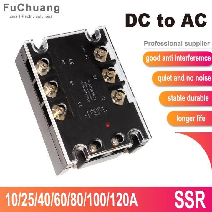 【Taiyong Electric】สาม Phase SSR 3P 10A 25A 40A 60A 80A 100A 120A รีเลย์3-32VDC ควบคุม24-480VAC ...