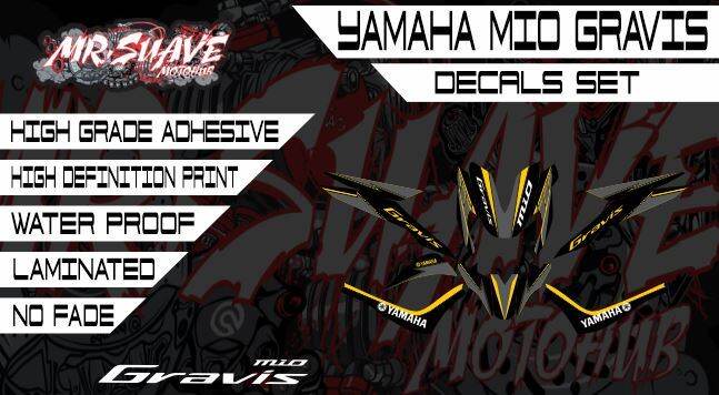 Yamaha Mio Gravis Racing Stripe Decals Set | Lazada PH
