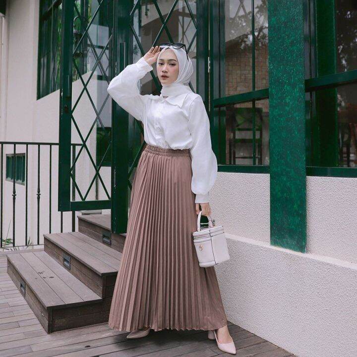 Rok plisket premium dewasa tebal panjang/Rok skirt korean panjang/Rok ...
