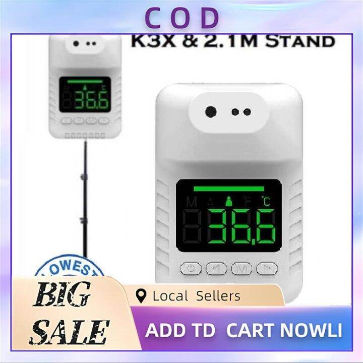 Ready stock 】 K3X Wall- Mounted Forehead Thermometer Station Body Temperature Checker Scanner ...