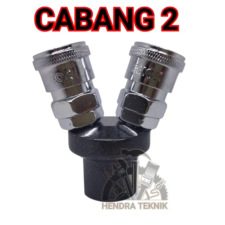 COUPLER FEMALE CABANG 2 KOPLER QUICK LUBANG 2 COUPLING SAMBUNGAN ANGIN ...