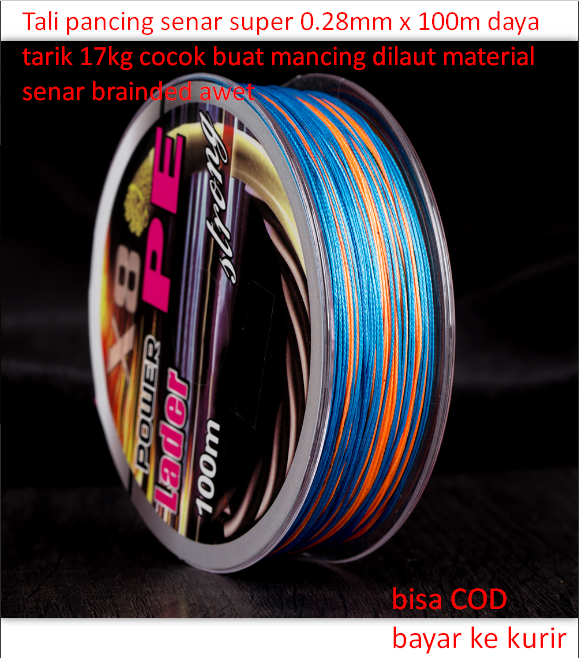 Tali pancing senar super 0.28mm x 100m daya tarik 17kg cocok buat ...