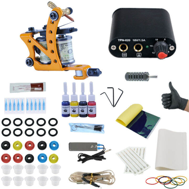 The Most Popular Professional Tattoo Machine Set 1 Set Of Equipment 4 ...