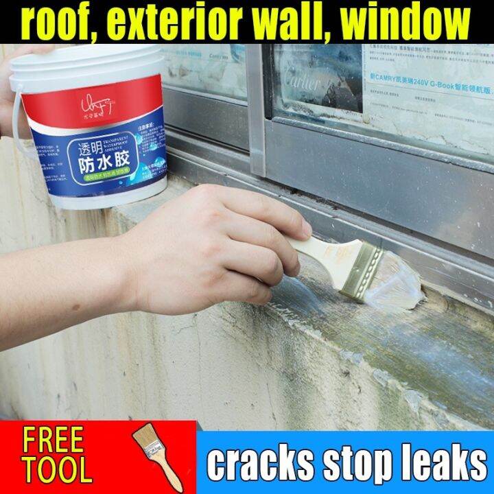 Transparent waterproof sealant With brush 300g waterproofing cement ...